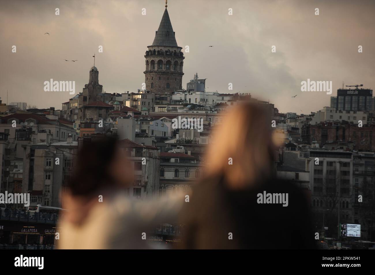 Istanbul, Istanbul, Turkey. 9th Apr, 2023. Galata Tower appears on top ...