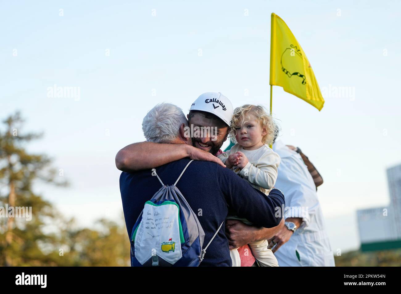 Jon Rahm, of Spain, celebrates his Masters win with his father Edorta ...