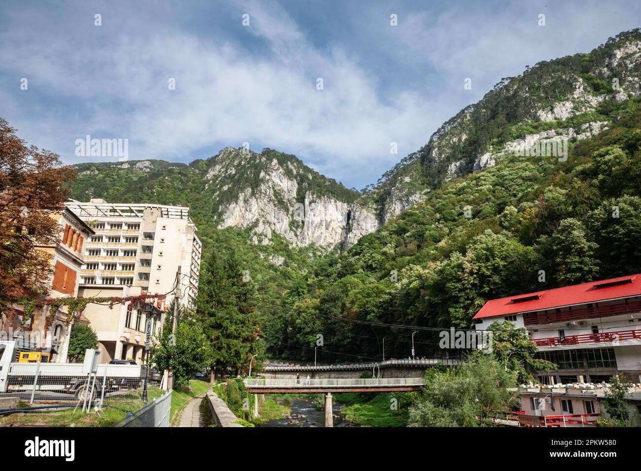 Picture of a typical rural street of Romania in Baile Herculane with ...