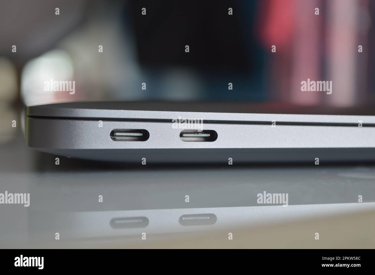 Modern laptop with type C charging port Stock Photo - Alamy