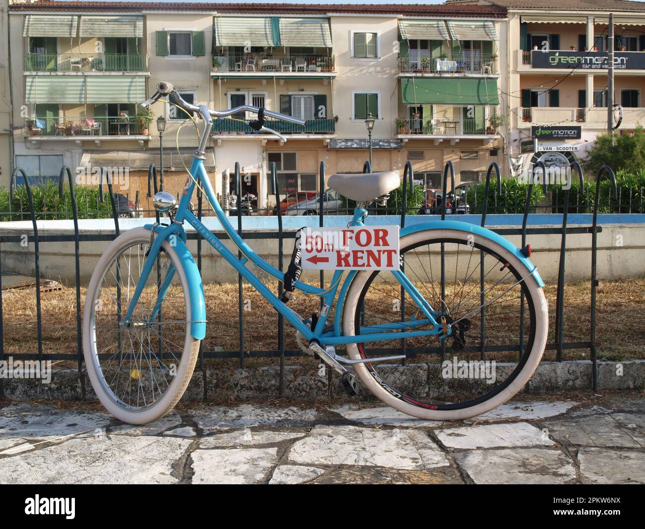 Bicycle Rental, near Corfu Port, Kerkyra, Greece Stock Photo - Alamy