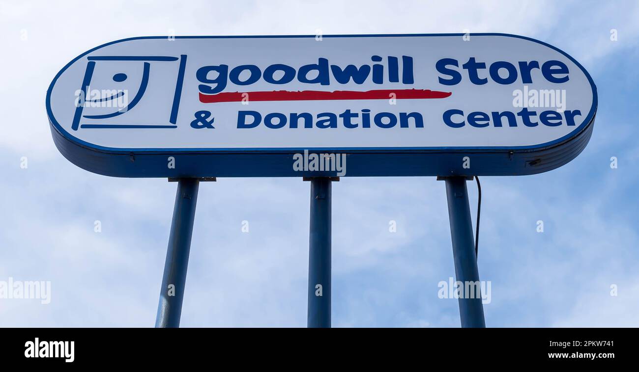 The Goodwill Store and Donation Center sign in Warren, Pennsylvania ...