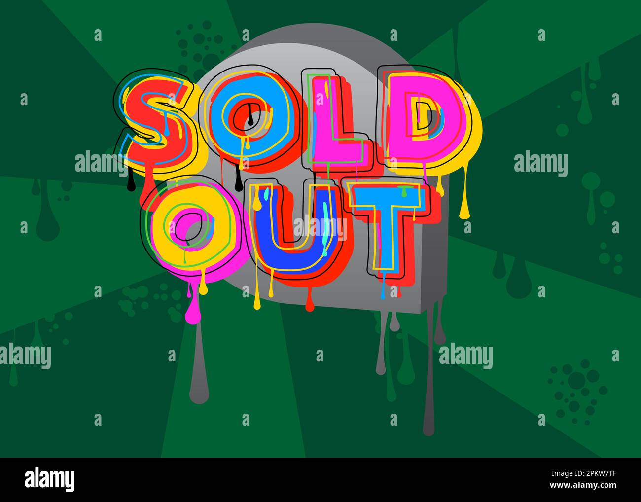 Sold Out Graffiti word tag. Abstract modern street art business ...
