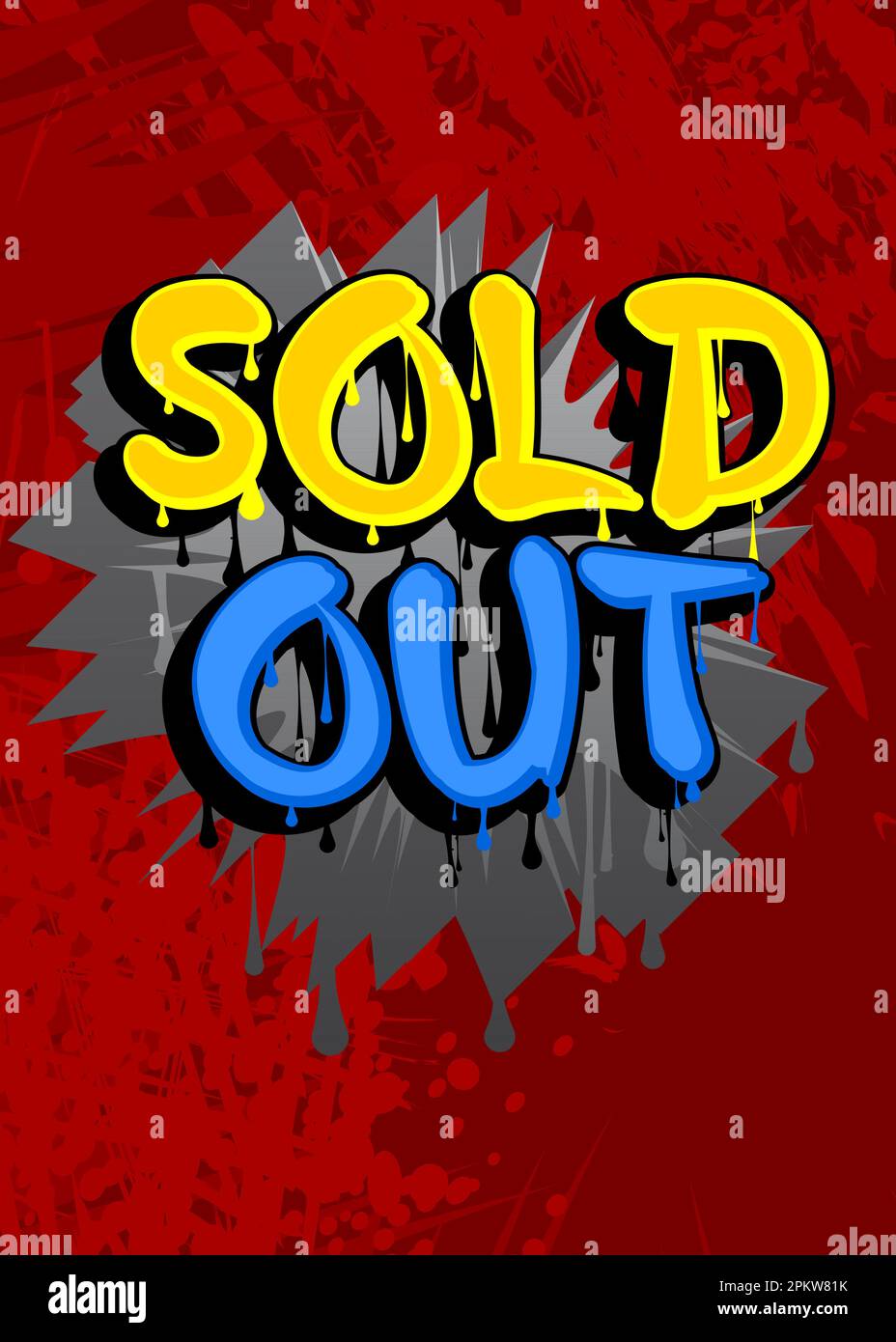 Sold Out Graffiti word tag. Abstract modern street art business ...