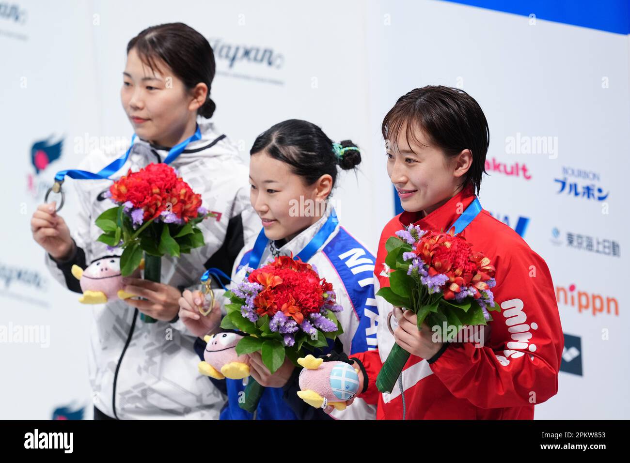 Tokyo, Japan. 8th Apr, 2023. (L-R) Haruka Enomoto, Sayaka Mikami, Yuka ...