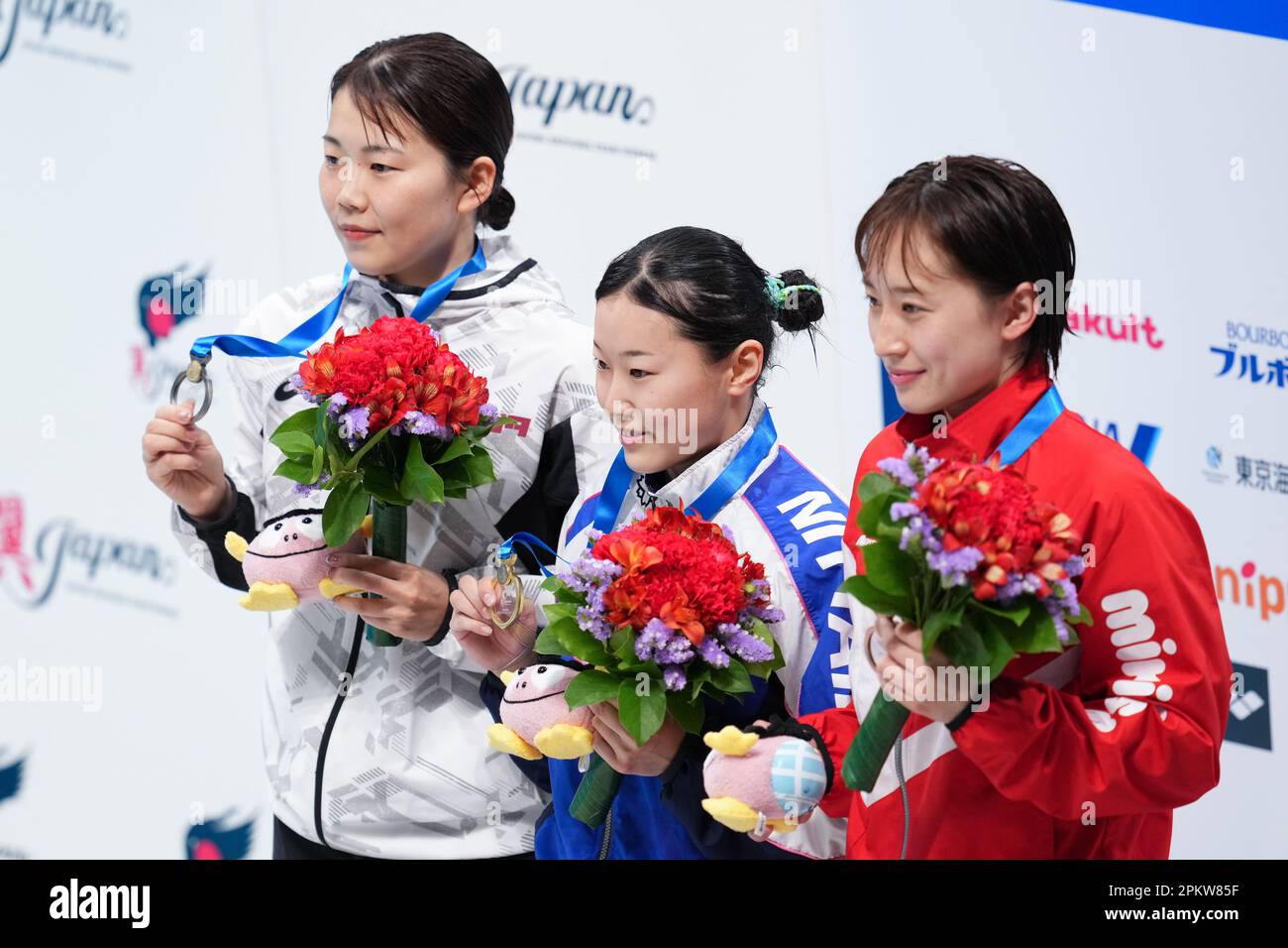 Tokyo, Japan. 8th Apr, 2023. (L-R) Haruka Enomoto, Sayaka Mikami, Yuka ...