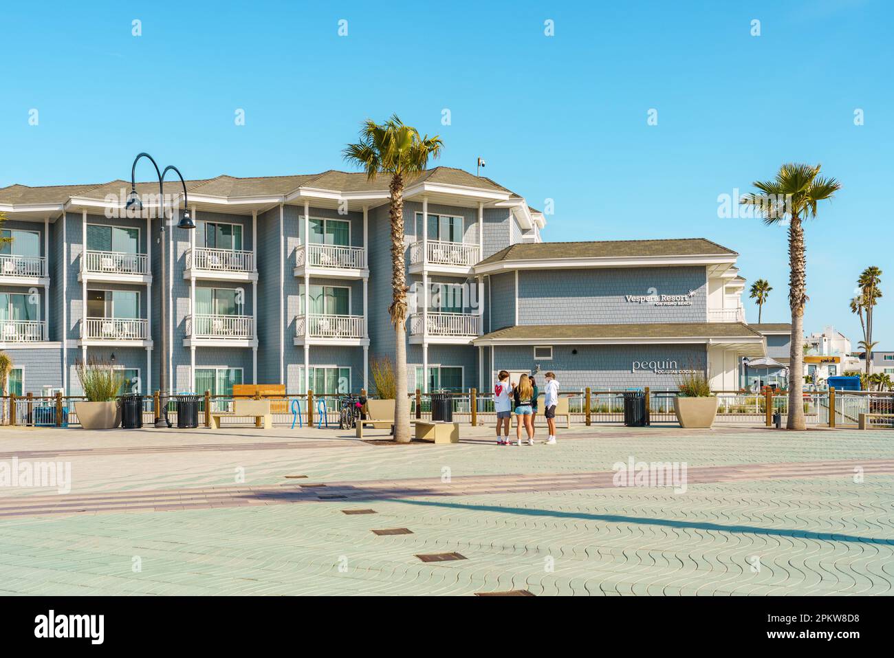 Pismo Beach, California, USA - April 6, 2023. Vespera Resort hotel, a ...