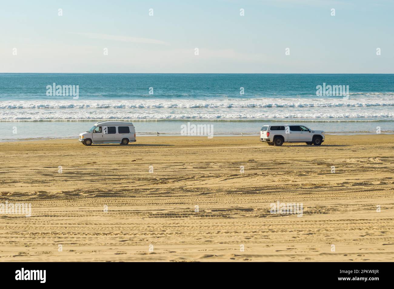 Oceano, California, USA -December 14, 2022. Cars on the beach. Oceano ...
