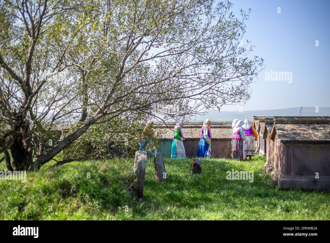 Doukhobors devotees commemorate their ancestors. It involves long ...