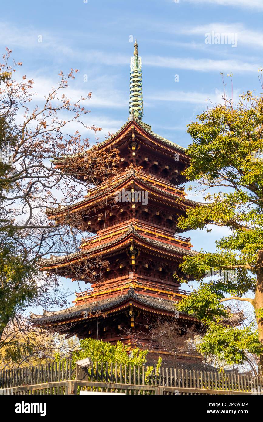 Five Storied Pagoda of Kaneiji Temple at Ueno Park in Tokyo, Japan ...