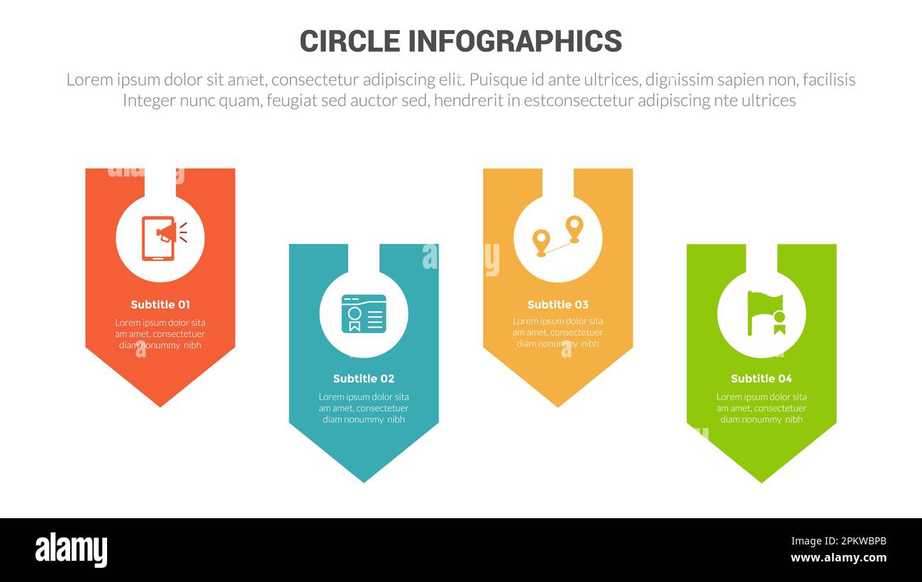 circle base infographics template diagram banner with badge unbalanced ...