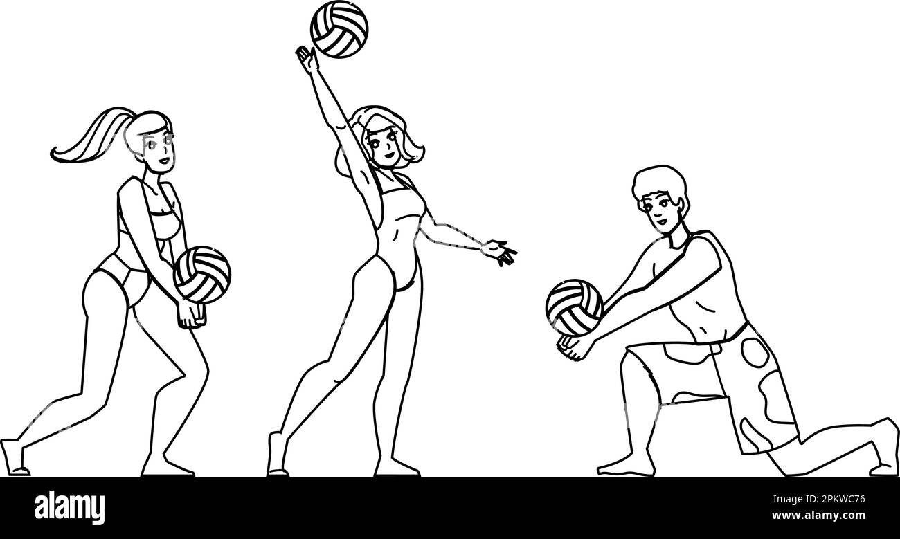 Beach Volleyball Vector Stock Vector Image And Art Alamy
