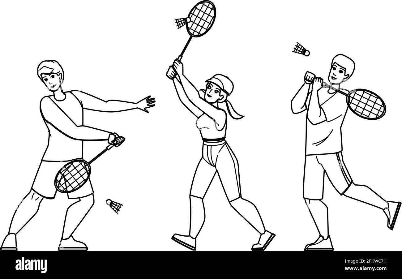 badminton game vector Stock Vector Image & Art - Alamy