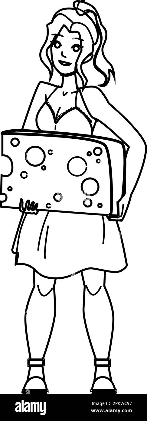 cheese woman vector Stock Vector Image & Art - Alamy