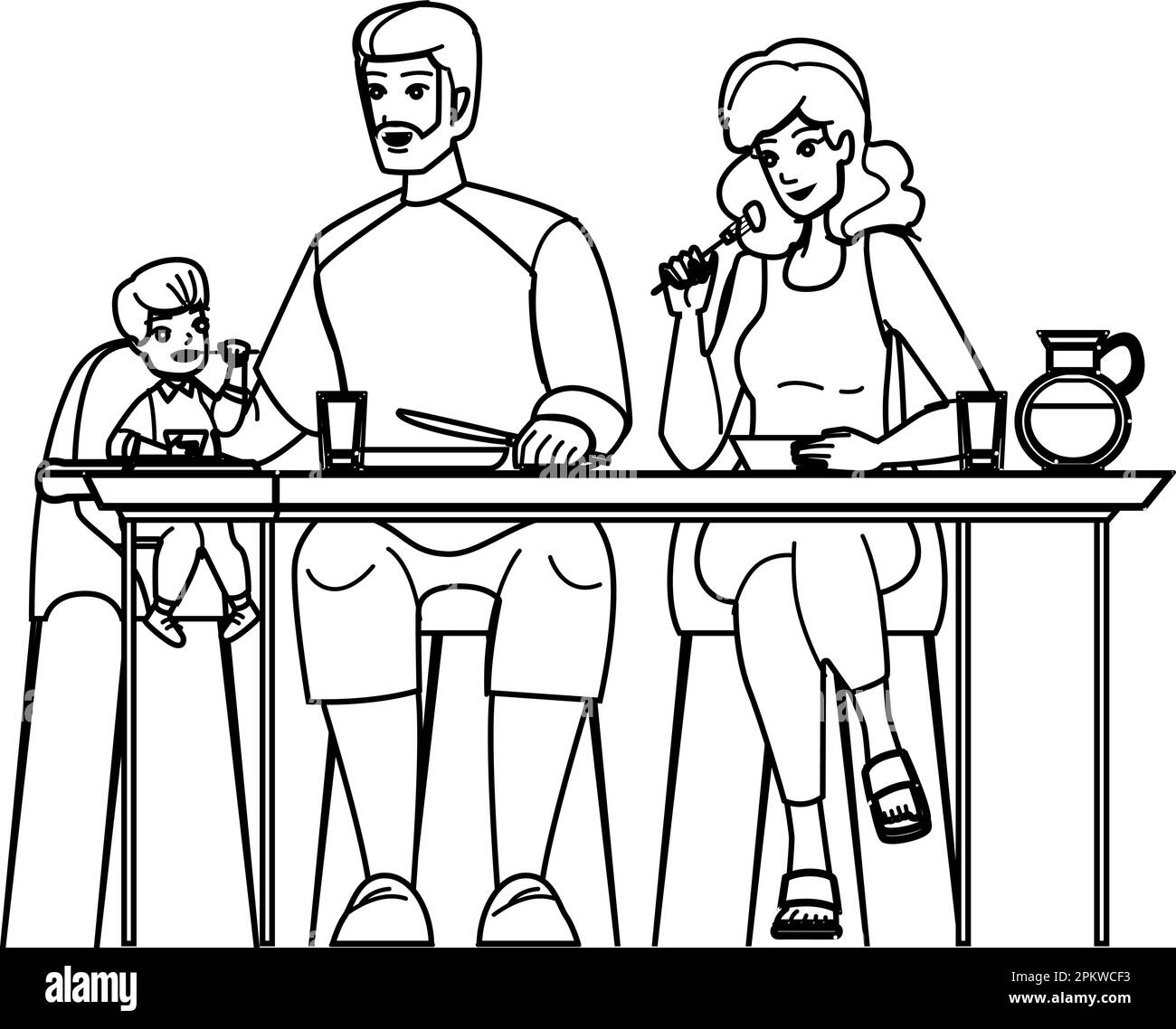 family breakfast vector Stock Vector Image & Art - Alamy