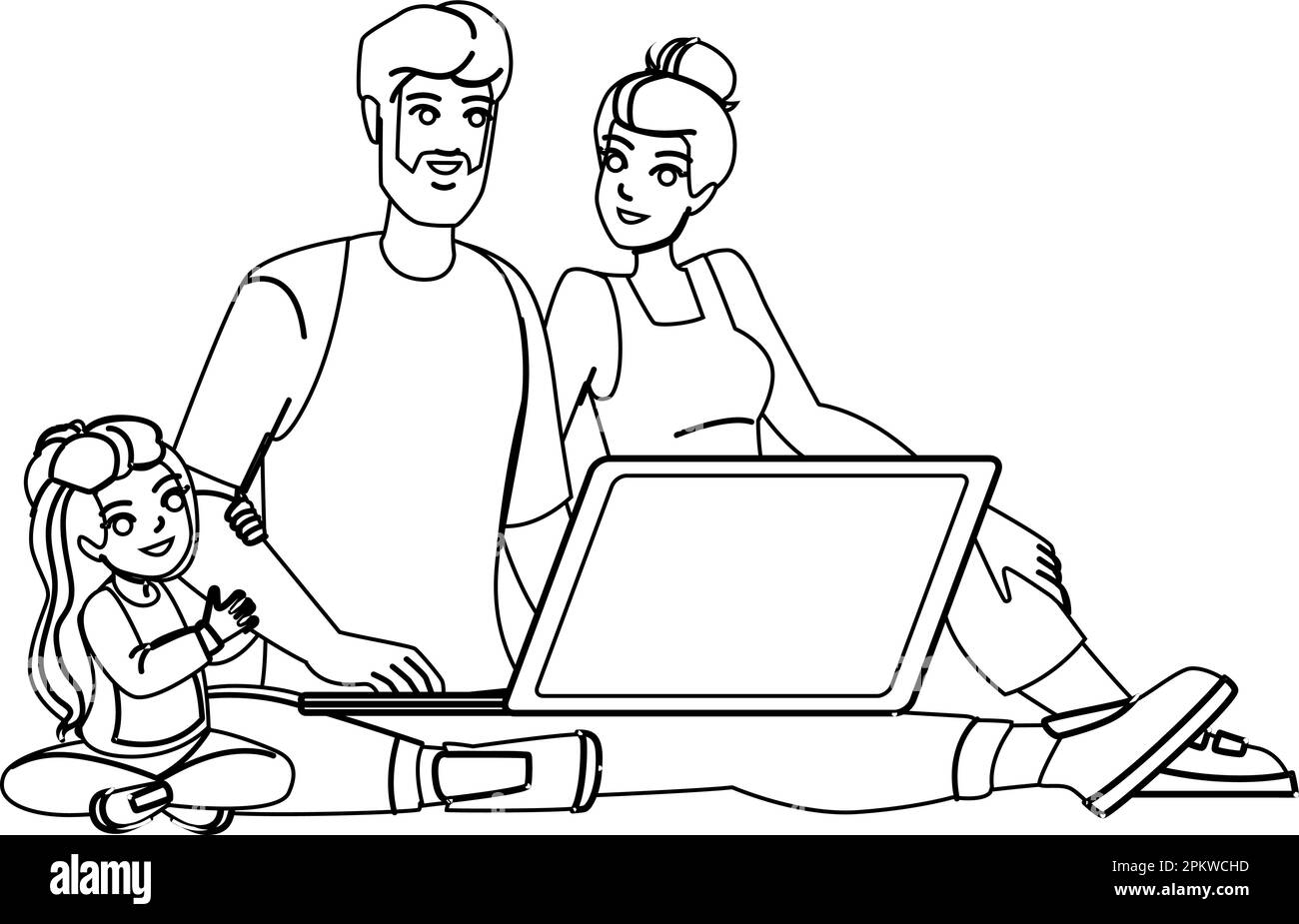 Girl using computer laptop Black and White Stock Photos & Images - Alamy