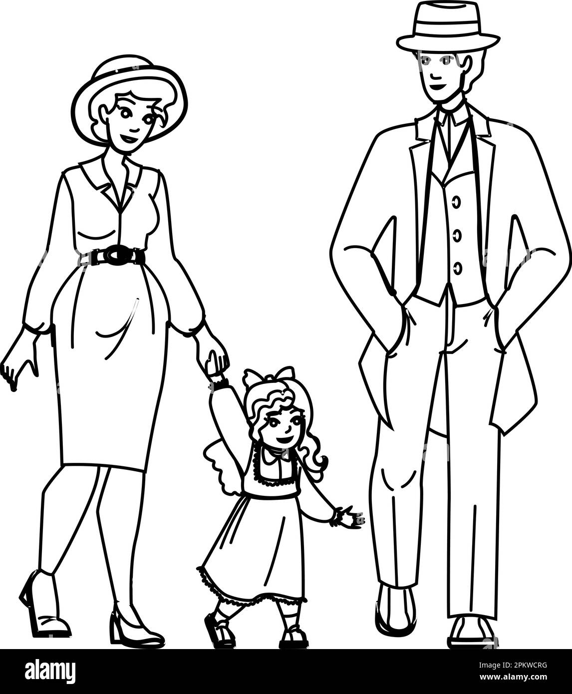 family vintage vector Stock Vector Image & Art - Alamy