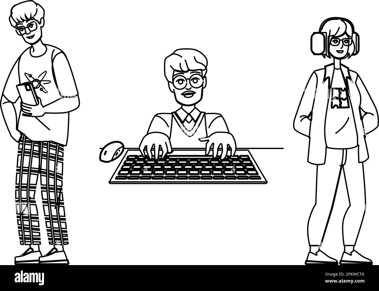 geek man vector Stock Vector Image & Art - Alamy