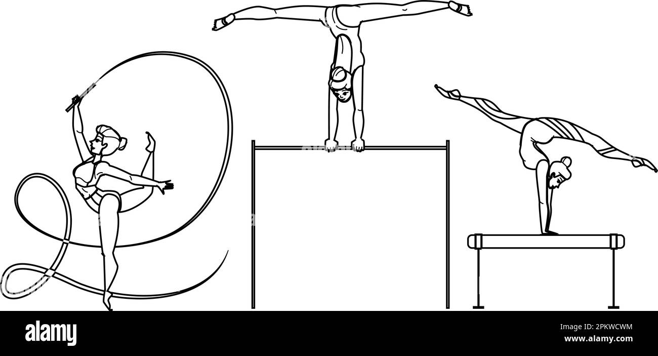 gymnastics girl vector Stock Vector Image & Art - Alamy