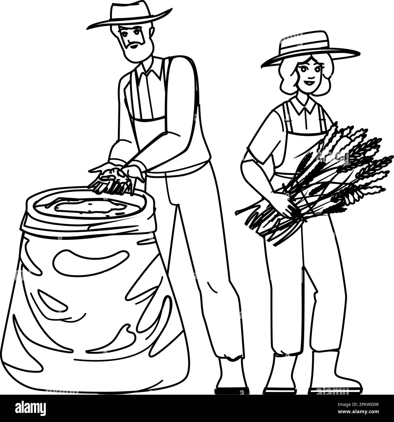 harvesting wheat vector Stock Vector Image & Art - Alamy