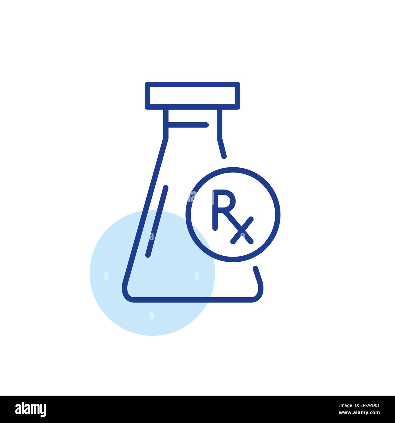 Prescription drug. Glass flask with prescription symbol. Pixel perfect ...