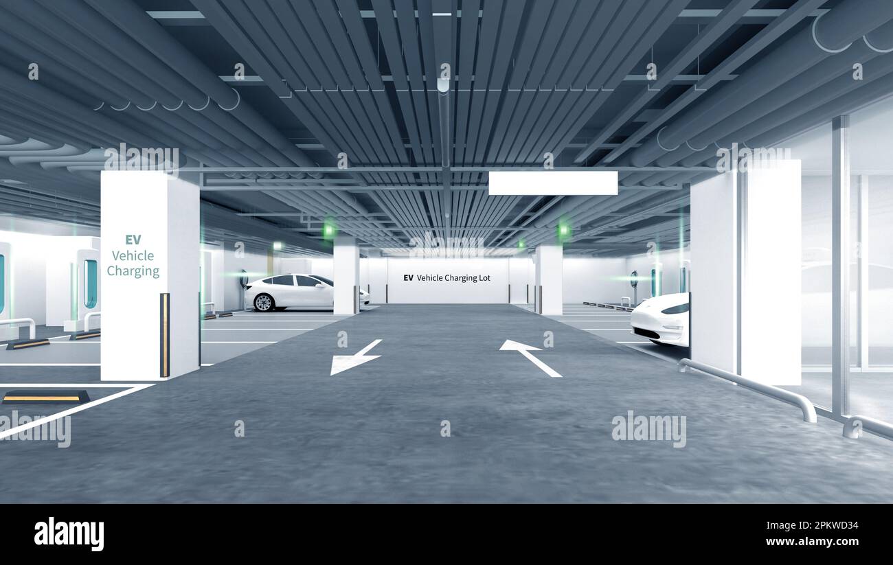 EV Charging station 3d graphic Stock Photo - Alamy