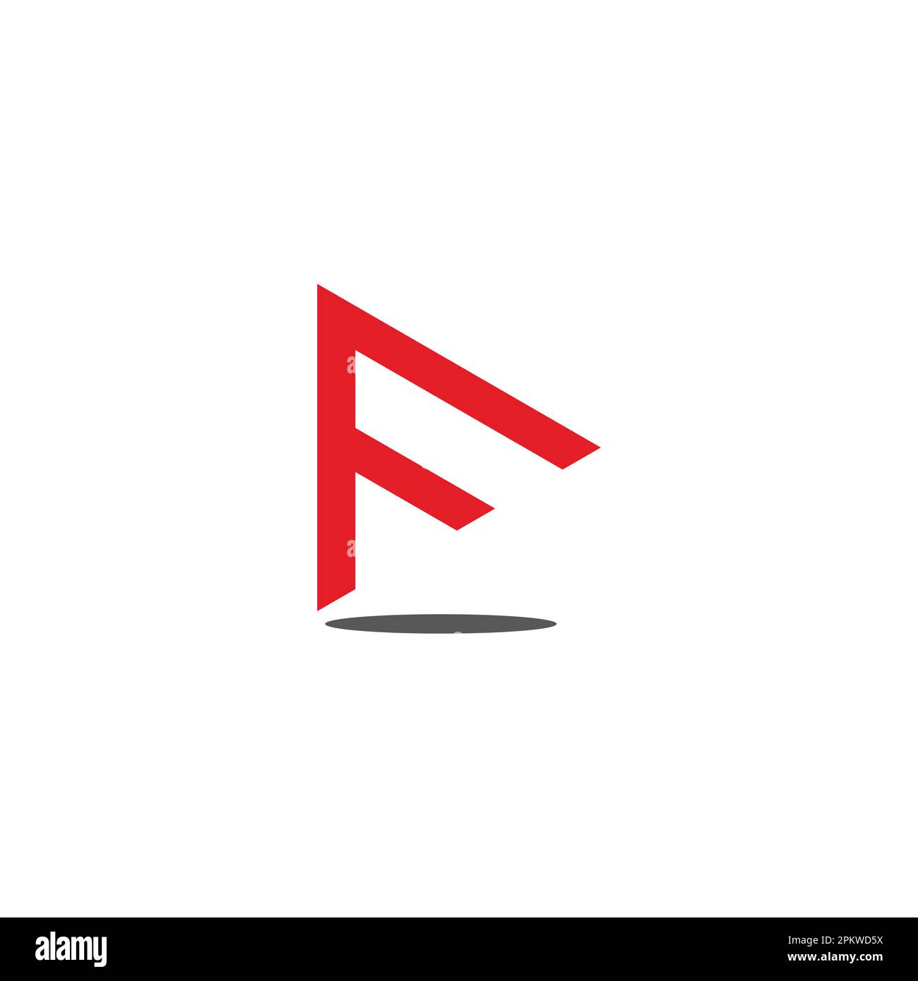 letter f simple red arrow geometric logo vector Stock Vector Image ...