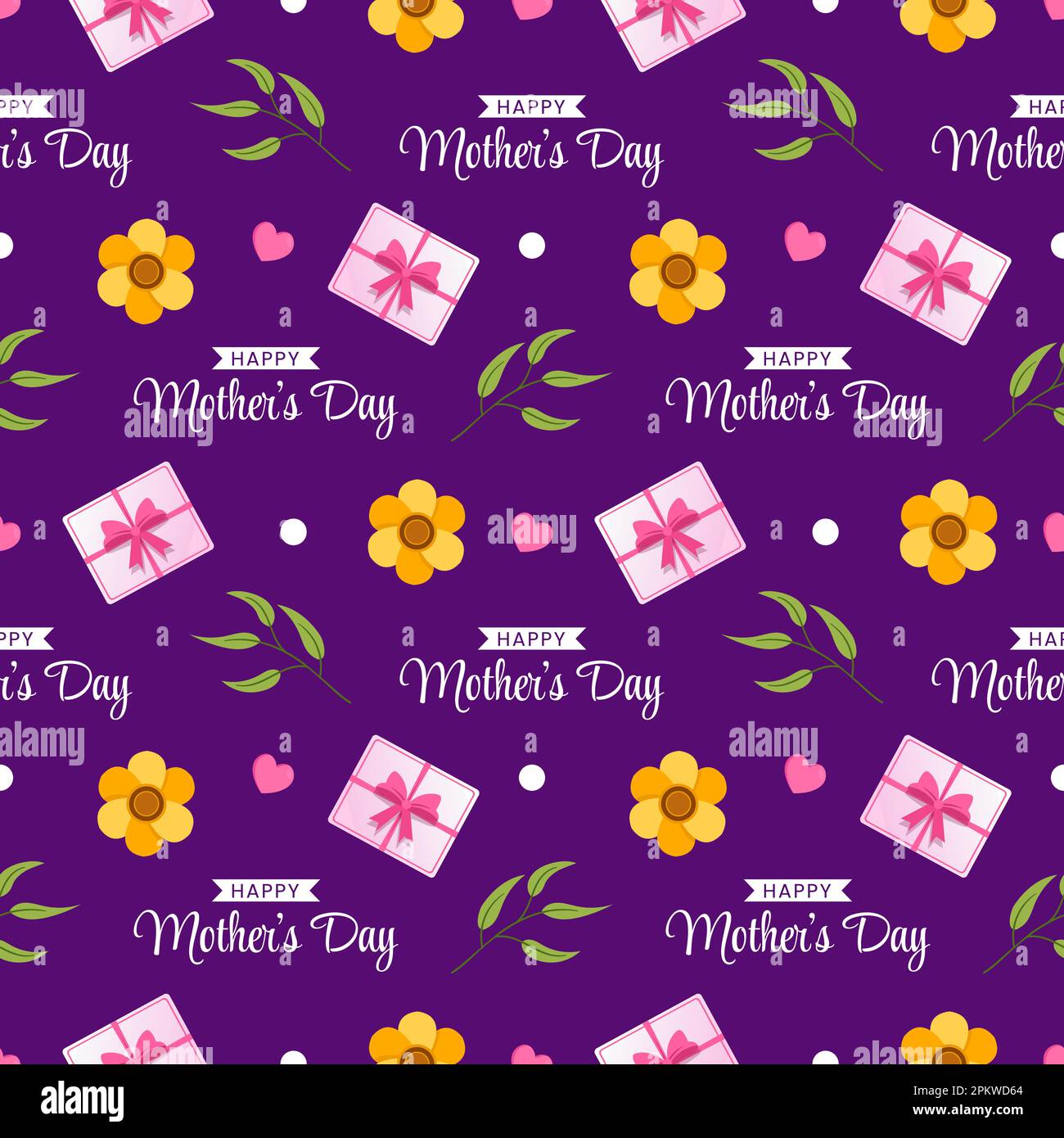 Happy Mother Day Seamless Pattern Design in Element Decoration Template ...