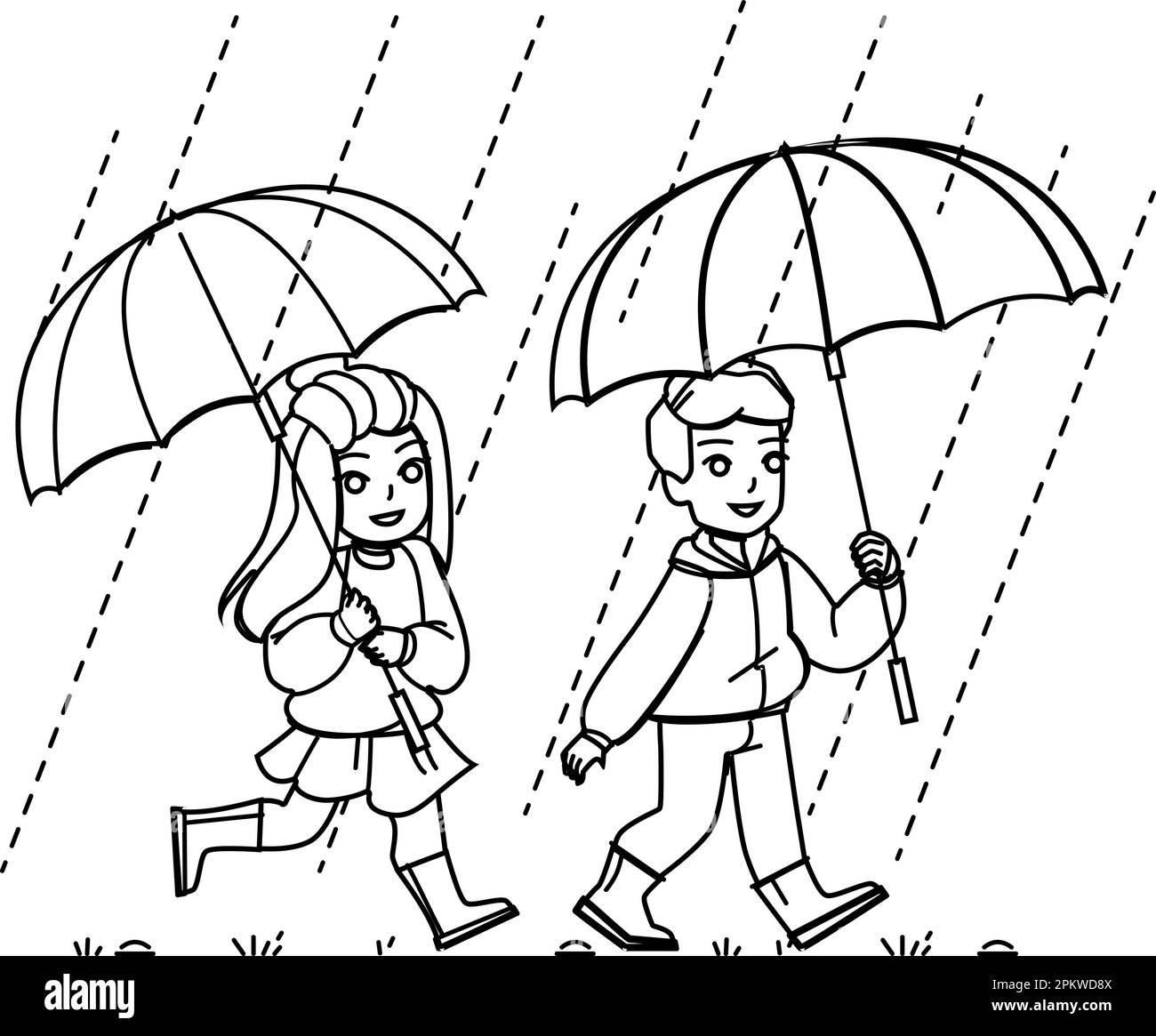 kid umbrella vector Stock Vector Image & Art - Alamy