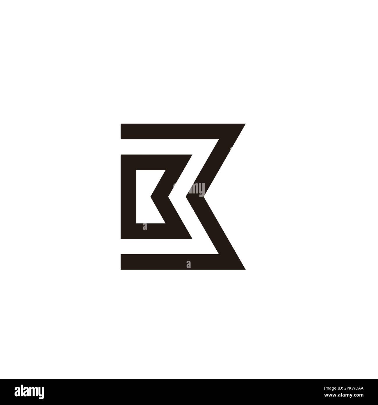 letter bk simple geometric line logo vector Stock Vector Image & Art - Alamy