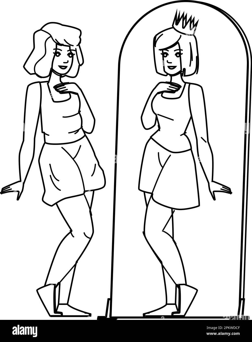 narcissism female vector Stock Vector Image & Art - Alamy