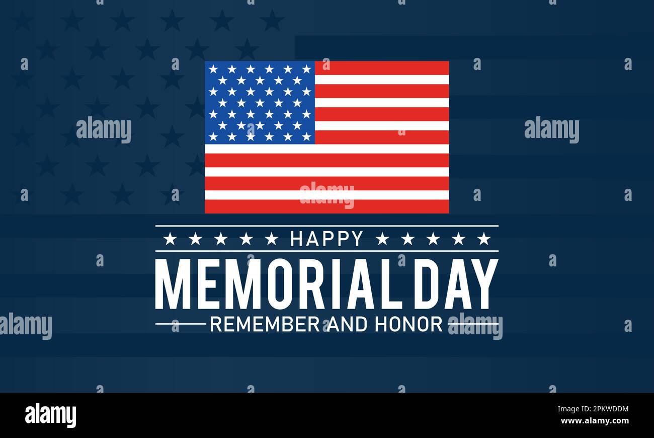 Memorial day - remember and honor. Usa memorial day celebration. Vector template for banner ...