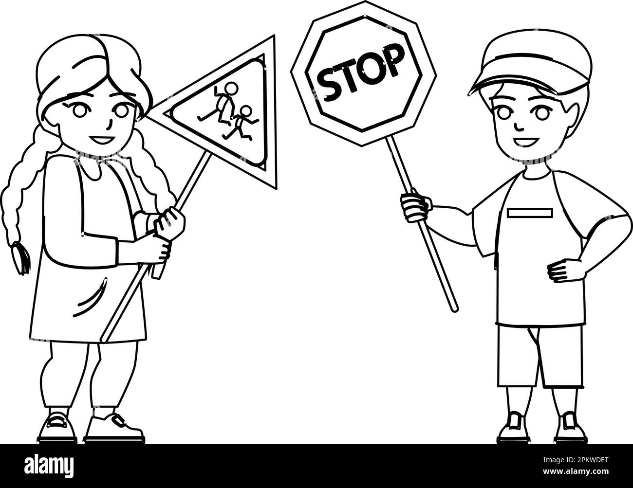 road sign kid vector Stock Vector Image & Art - Alamy