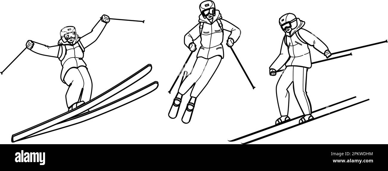 skiing snow winter vector Stock Vector Image & Art - Alamy