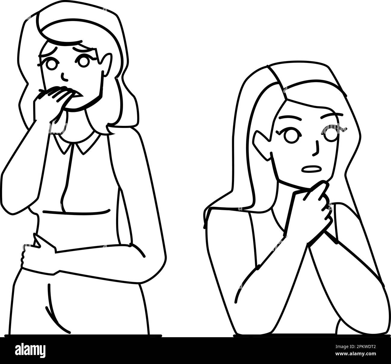 woman worried vector Stock Vector Image & Art - Alamy