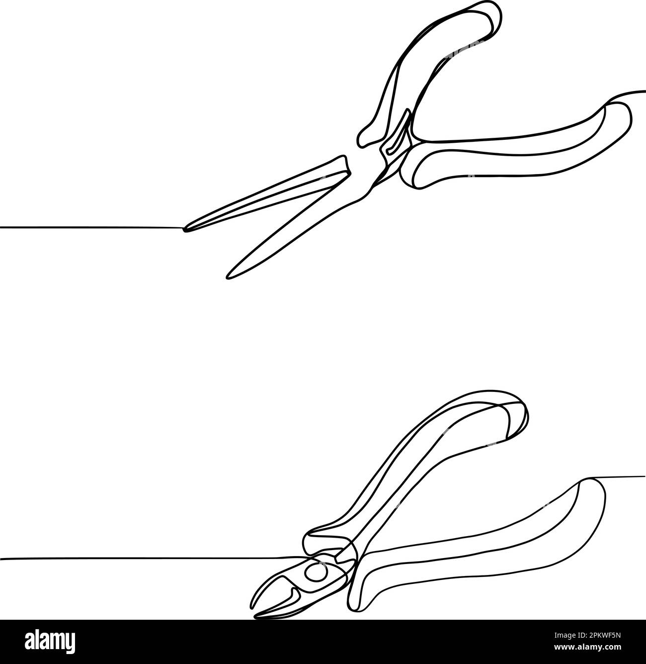 Pliers for craftsmen. Tools on a black and white background. Pliers ...