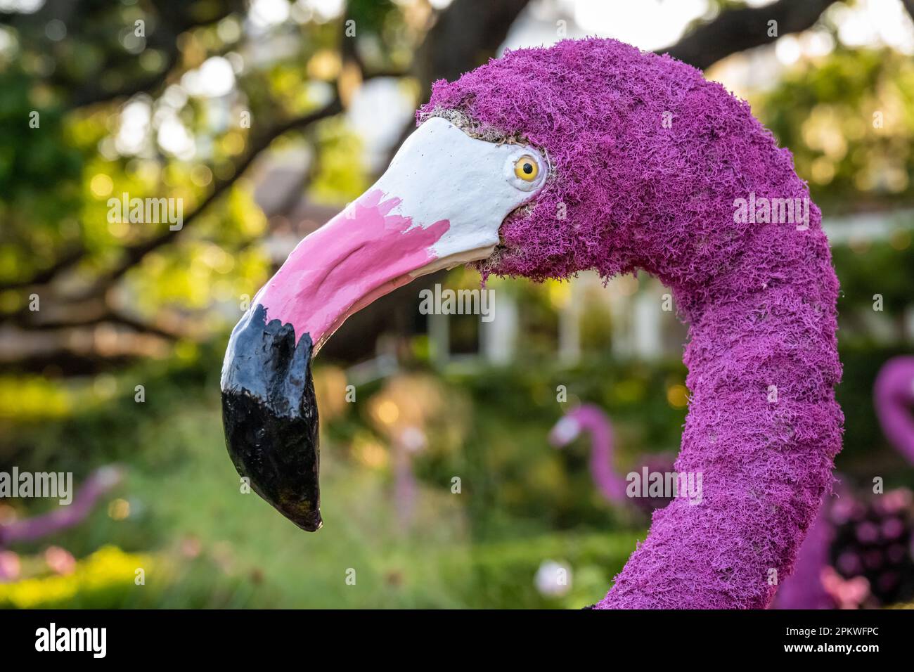 Topiary flamingos exhibit (Flamboyannce! A Topiary Menagerie) at the ...