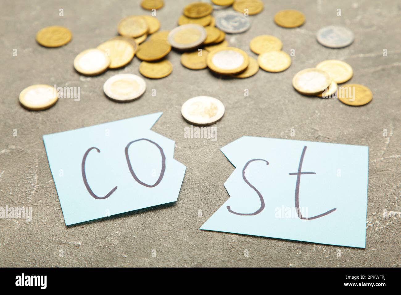 Scissors cutting the word costs concept for recession or credit crisis ...