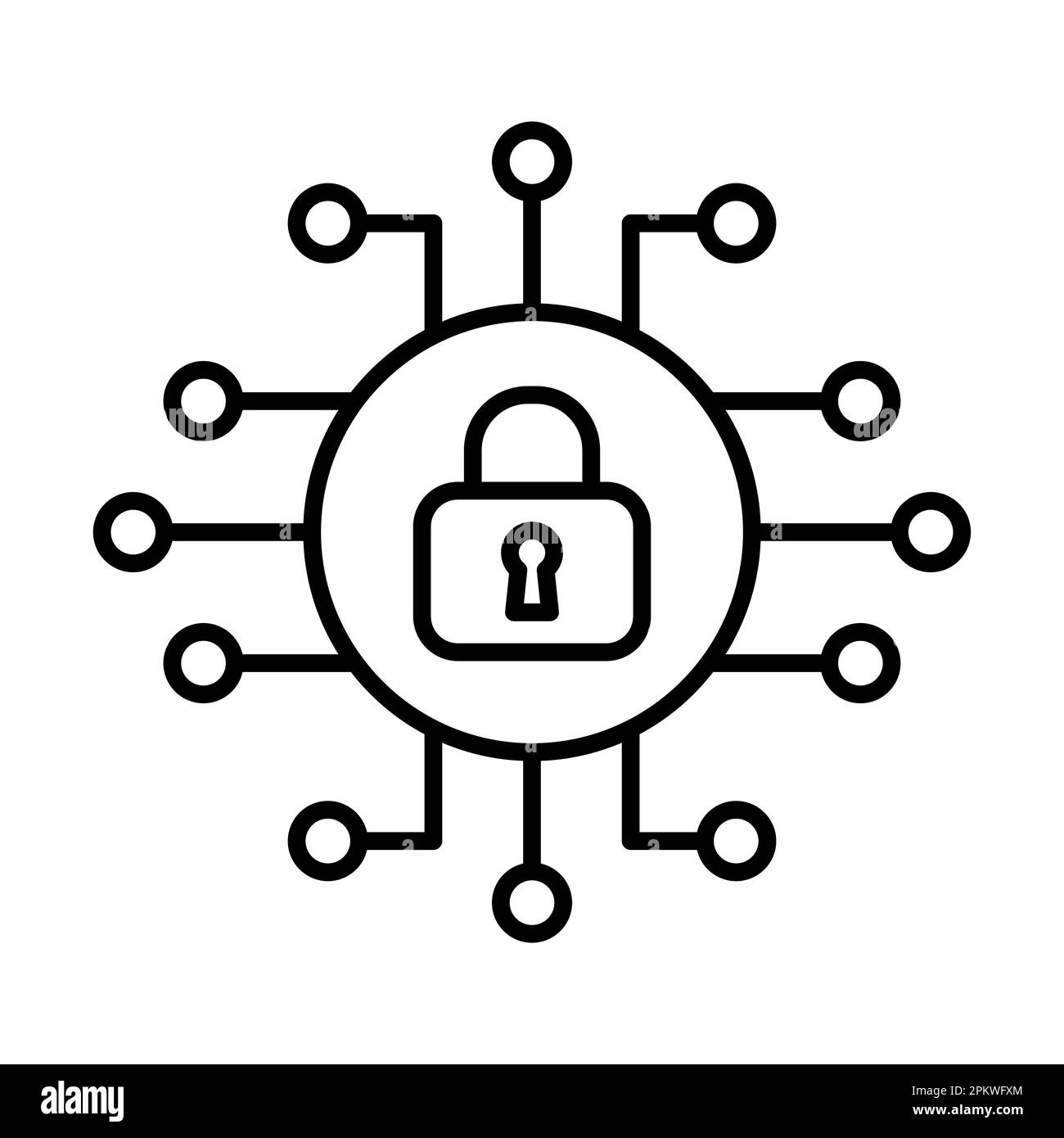 Cyber Security Icon Vector Security Logo Artificial Intelligence