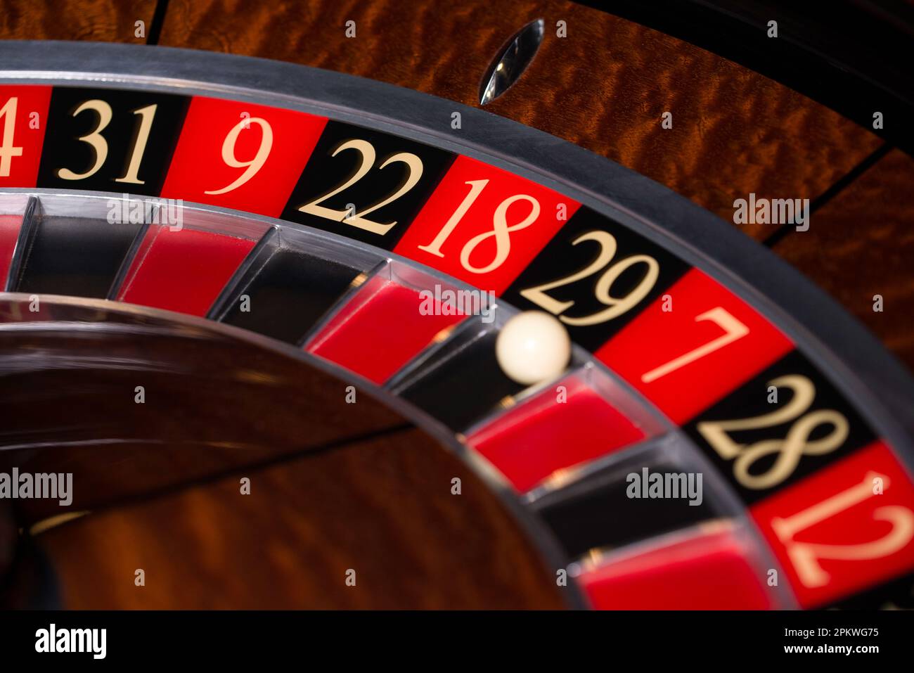 Roulette wheel spinning ball hi-res stock photography and images - Alamy