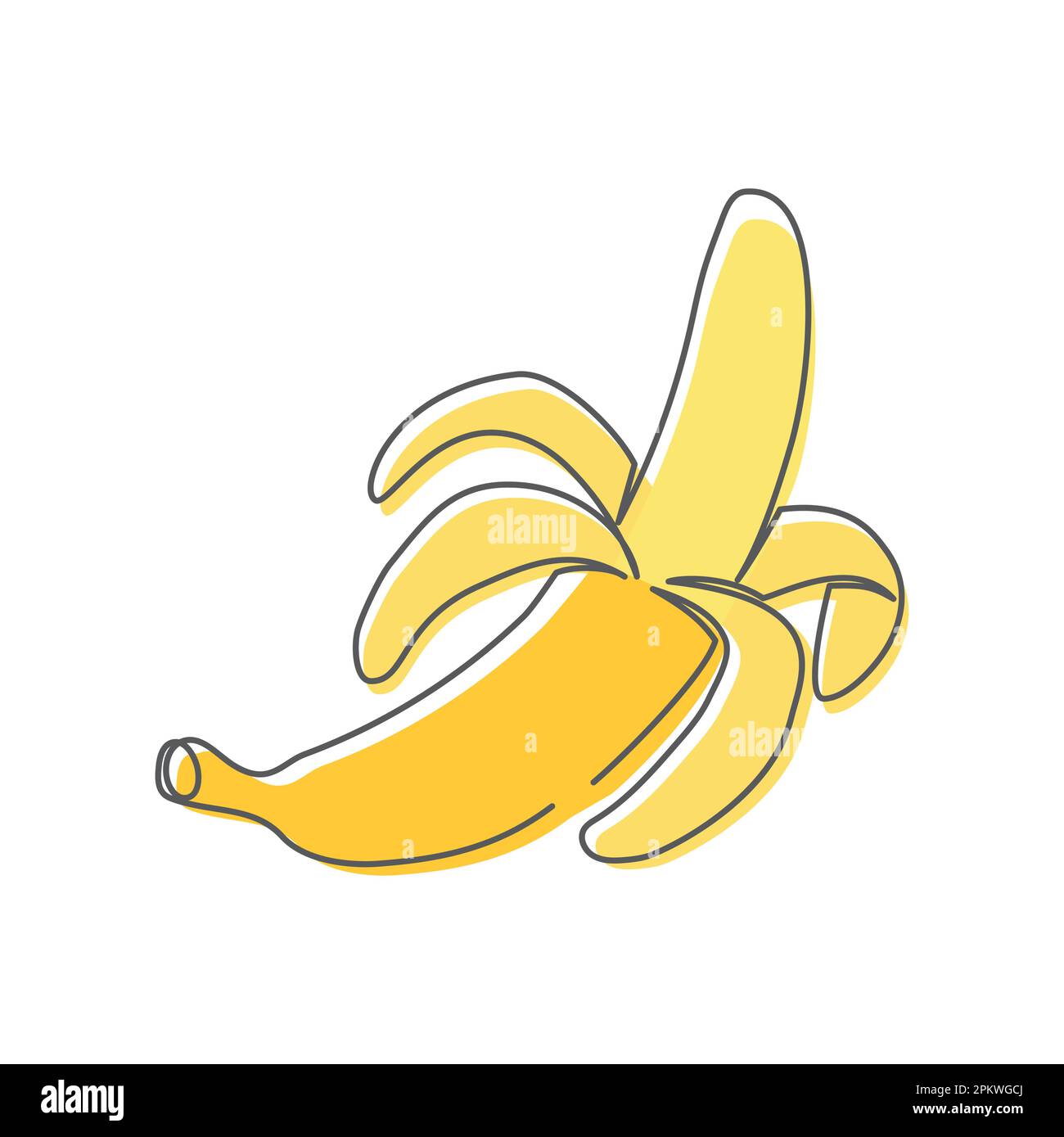 Banana One line drawing on white background Stock Vector Image & Art ...
