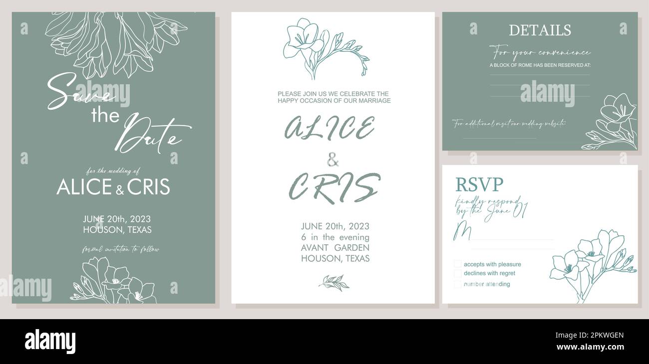 Elegant Wedding Invitation Save the Date template Stock Vector Image ...