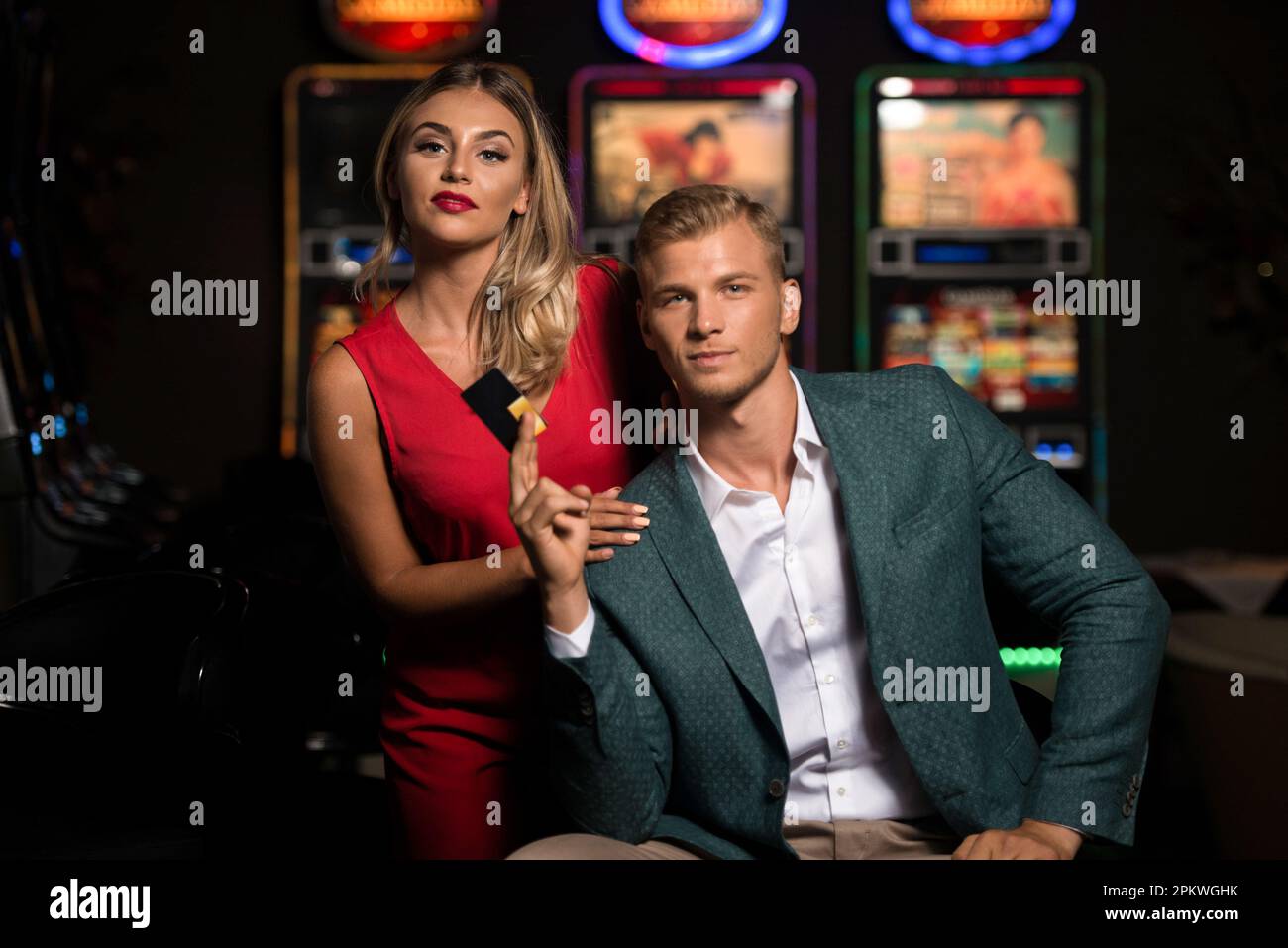 Portrait of a Young Beautiful and Well Dressed Couple Playing in the ...