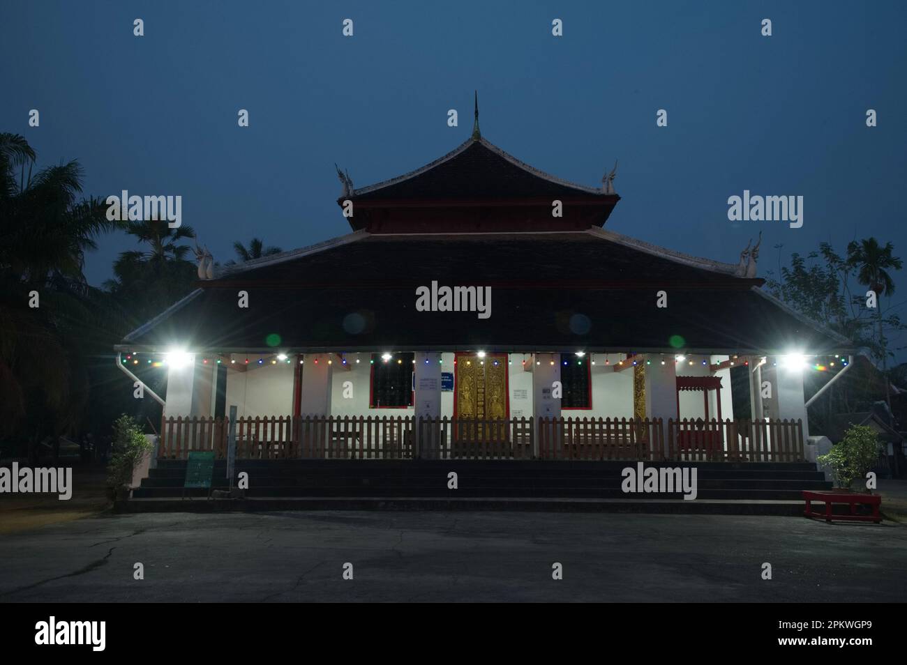Twilight time at the Sim at Visounarath temple is sacred because it is ...