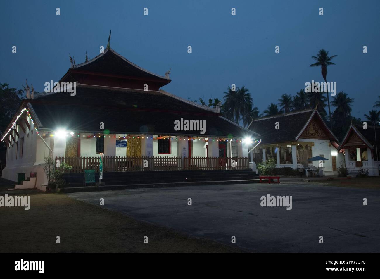 Twilight time at the Sim at Visounarath temple is sacred because it is ...