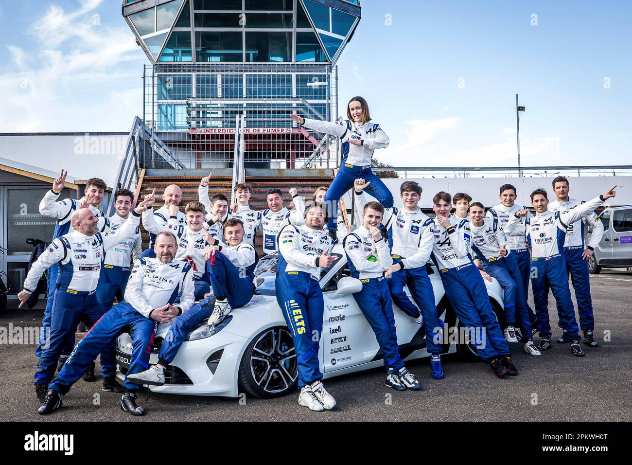 Photo de groupe Alpine, during the 1st round of the Alpine Europa Cup 2023, from April 7 to 10 ...