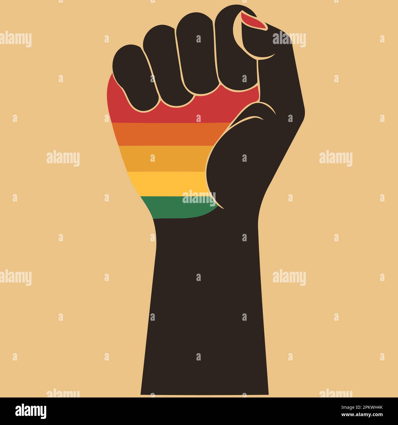 Lgbt Pride Day And Month Clenched Fist Colorful Minimalistic Vector Illustration Stock Vector
