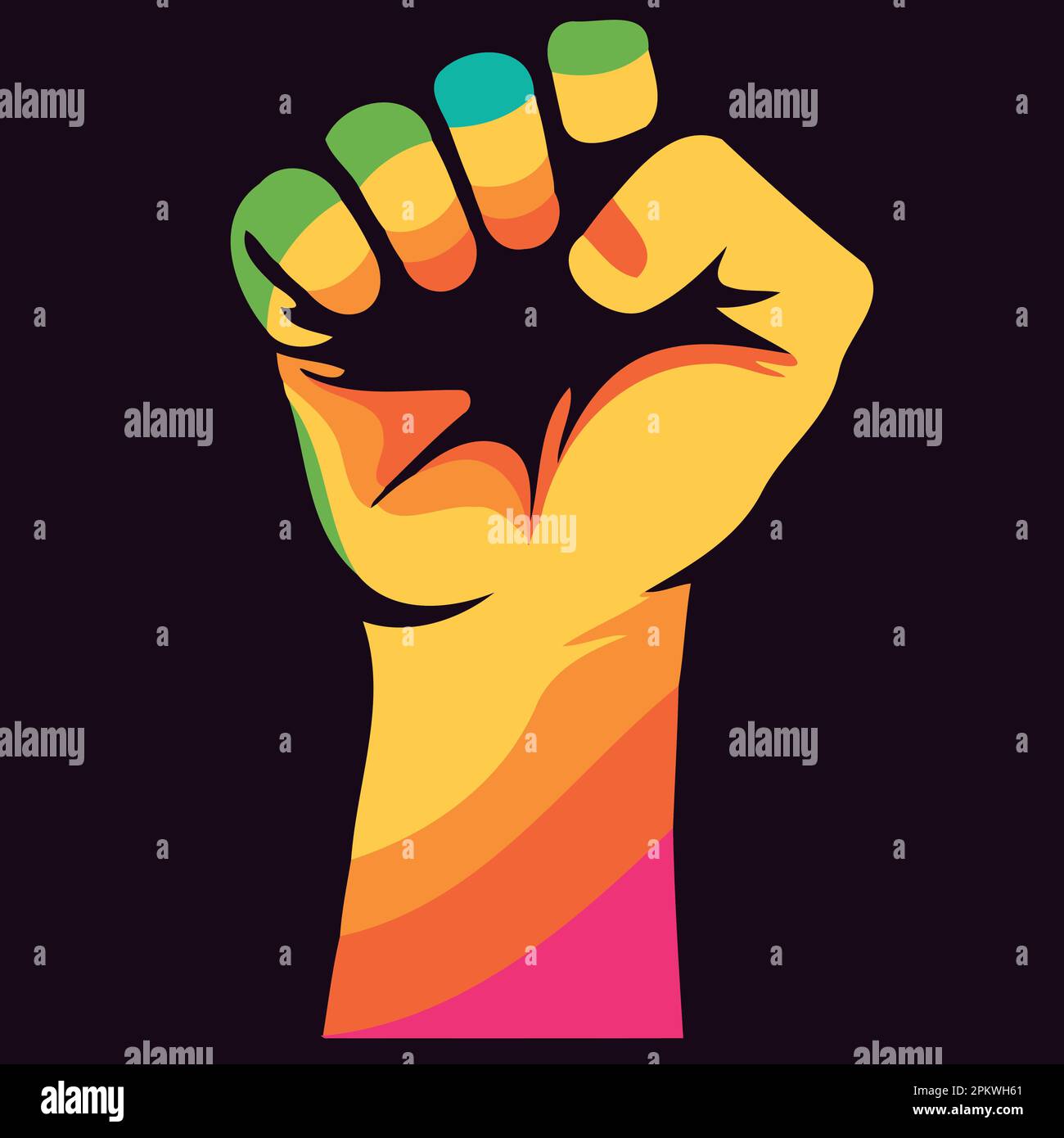 lgbt pride day and month clenched fist colorful minimalistic vector illustration Stock Vector ...