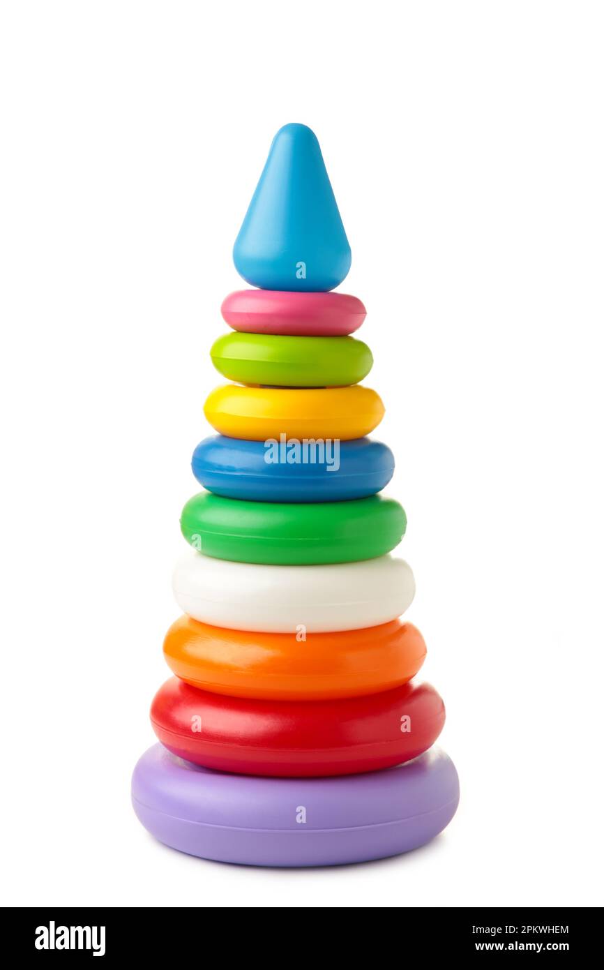 Pyramid toy isolated on white background, cut out Stock Photo - Alamy