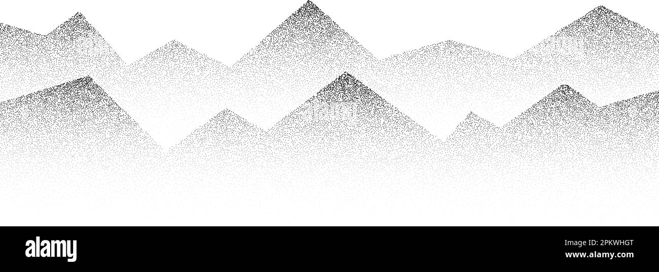 Dotted mountain gradient background. Noisy stippled grainy texture ...